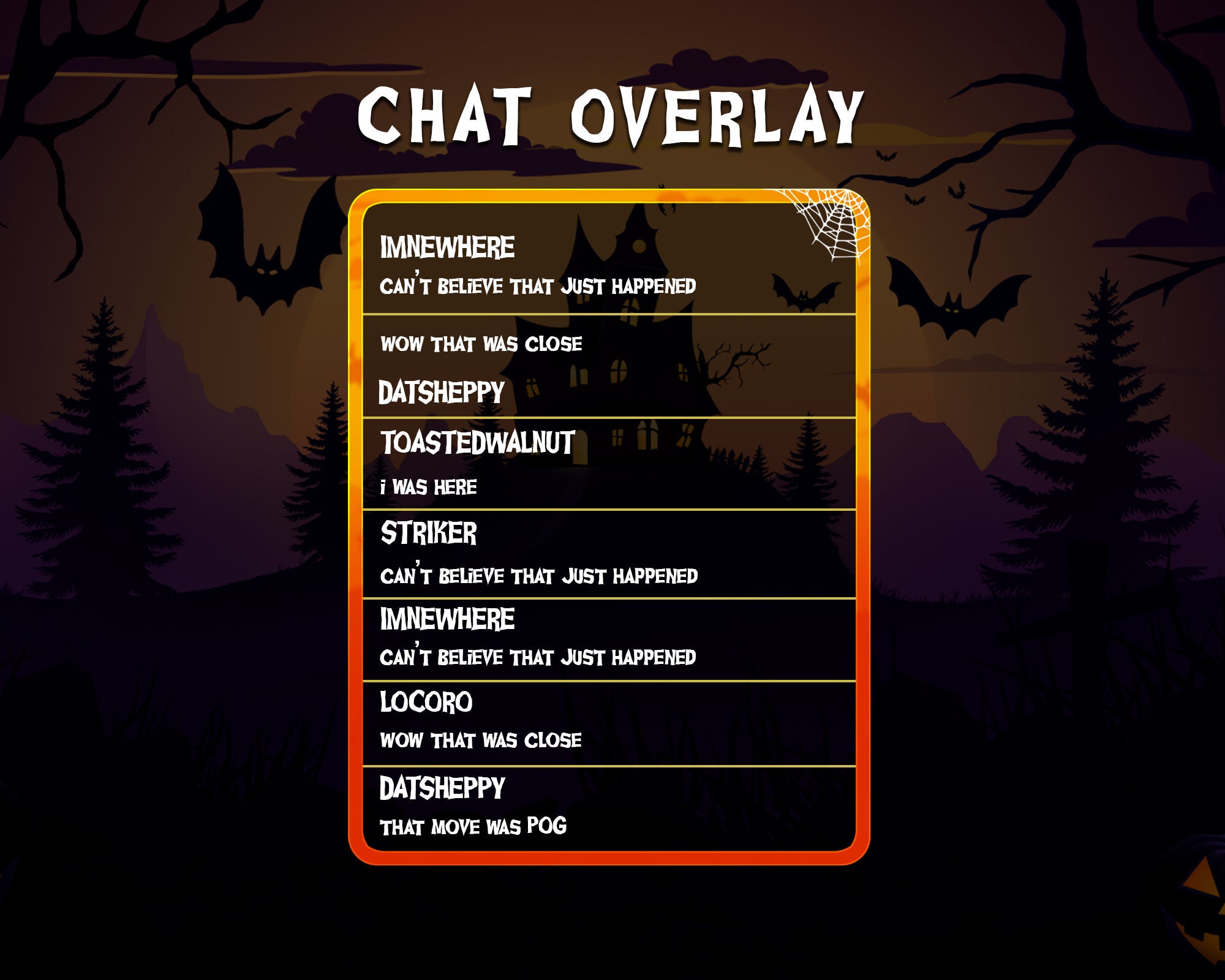 Halloween Twitch Overlay Package for Obs/spooky/purple/orange/creepy ...