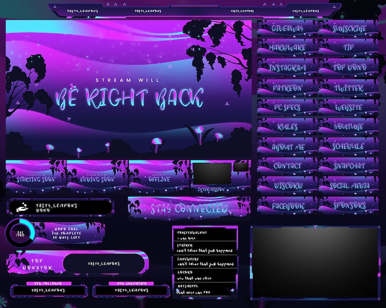 Fantasy Animated Twitch Overlay Package : Webcam Screens - Etsy