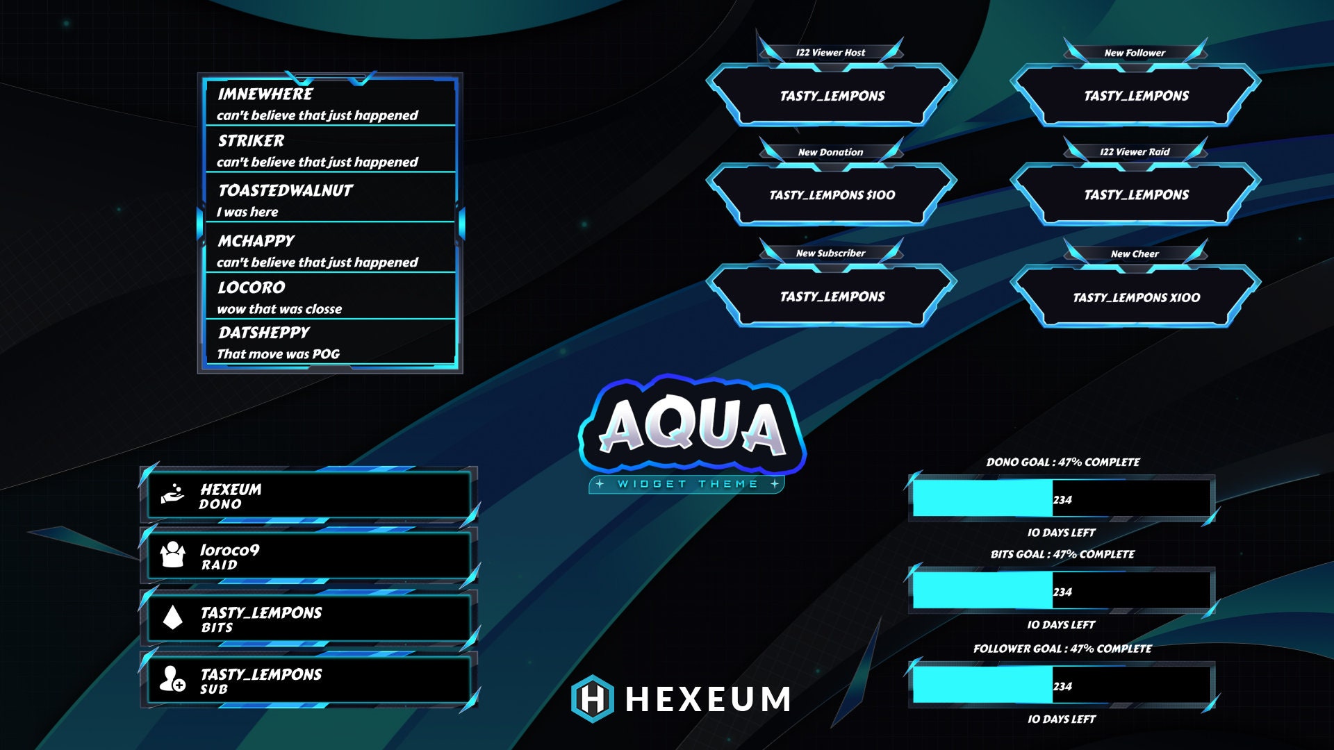 Animated Blue OBS Twitch Stream Overlay Package : Webcam, Screens ...