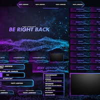 Neon Cyberpunk Twitch Overlay Package for Obs/tech/futuristic/purple ...