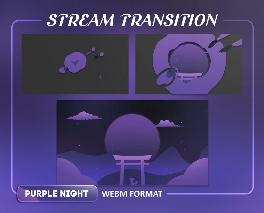 Purple Night Animated Transition Stinger/transition/stream Overlay ...