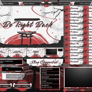 White and Red Japanese Samurai Animated OBS Overlay Package - Etsy