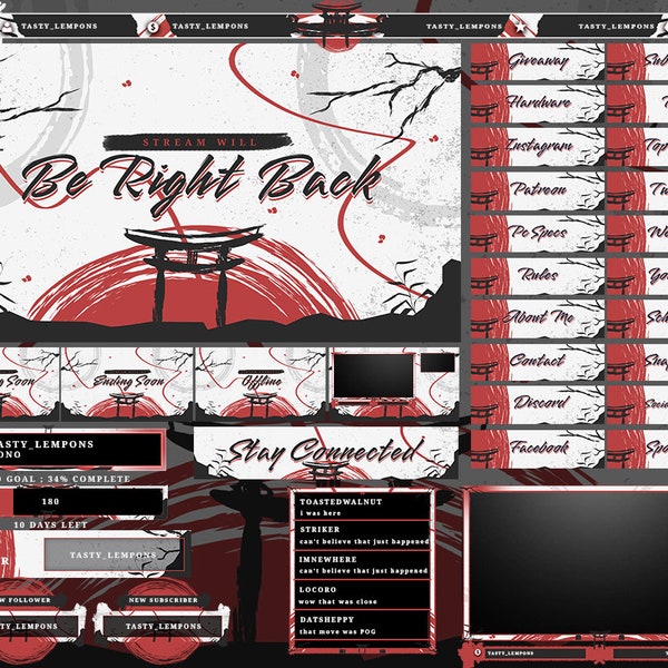 Twitch Overlay Samurai - Etsy