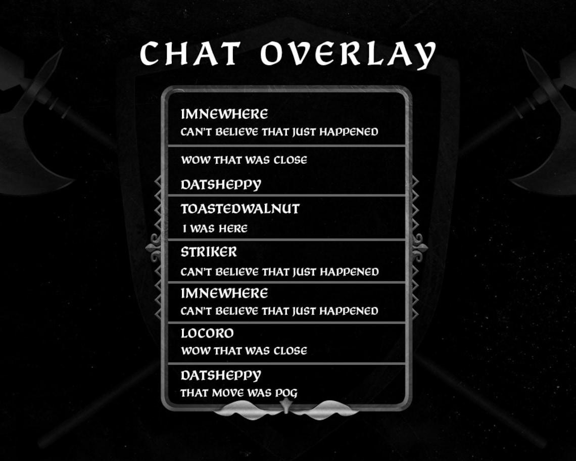 Medieval Twitch Overlay Package for Obs/skyrim/dark Souls/ancient/rpg ...