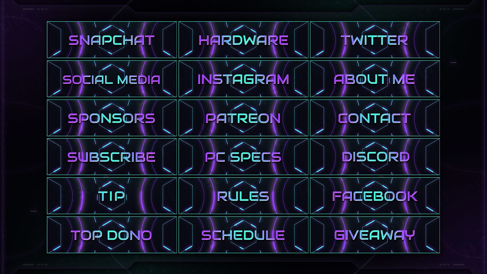 Sci-fi Purple Space Animated OBS Overlay Package : Webcam, Screens ...