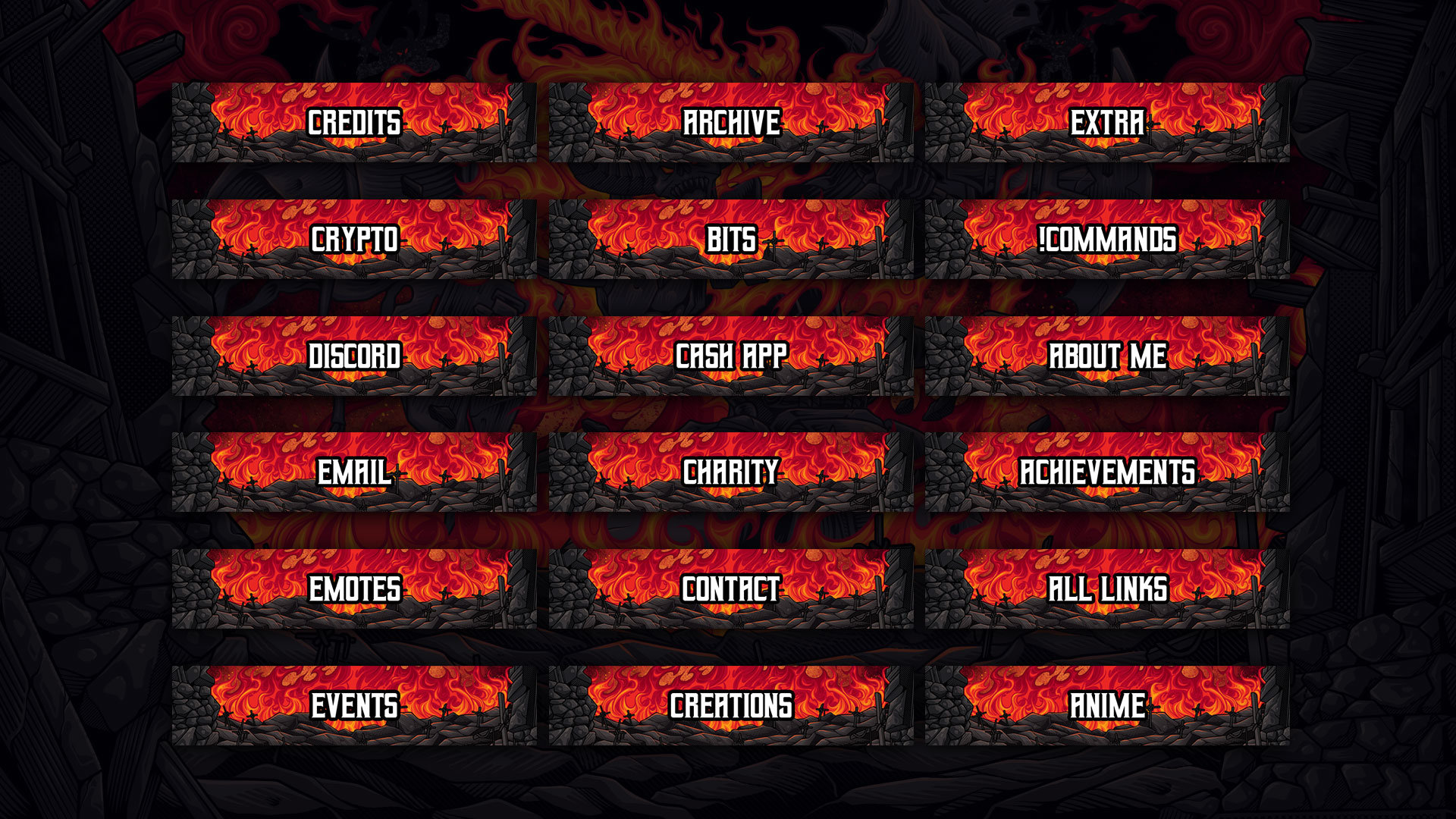 Heavy Metal Twitch Overlay Package for Obs/fire/dark Souls/diablo ...