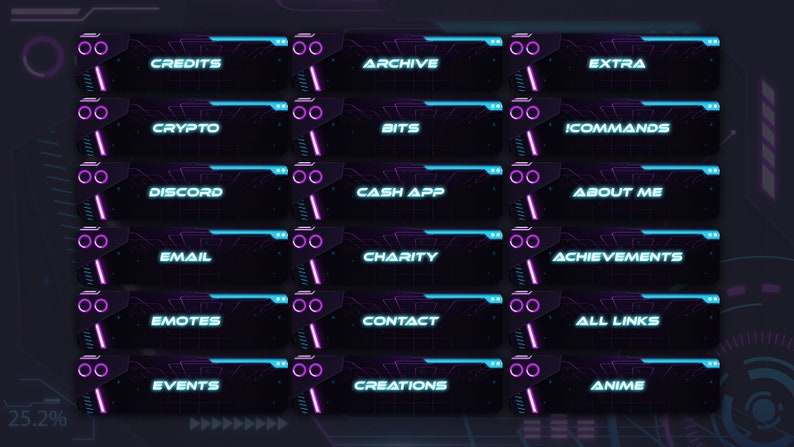 Cyber Neon Twitch Overlay Package for Obs/purple/blue/scifi/futuristic/tech/hud/star Wars/ - Etsy