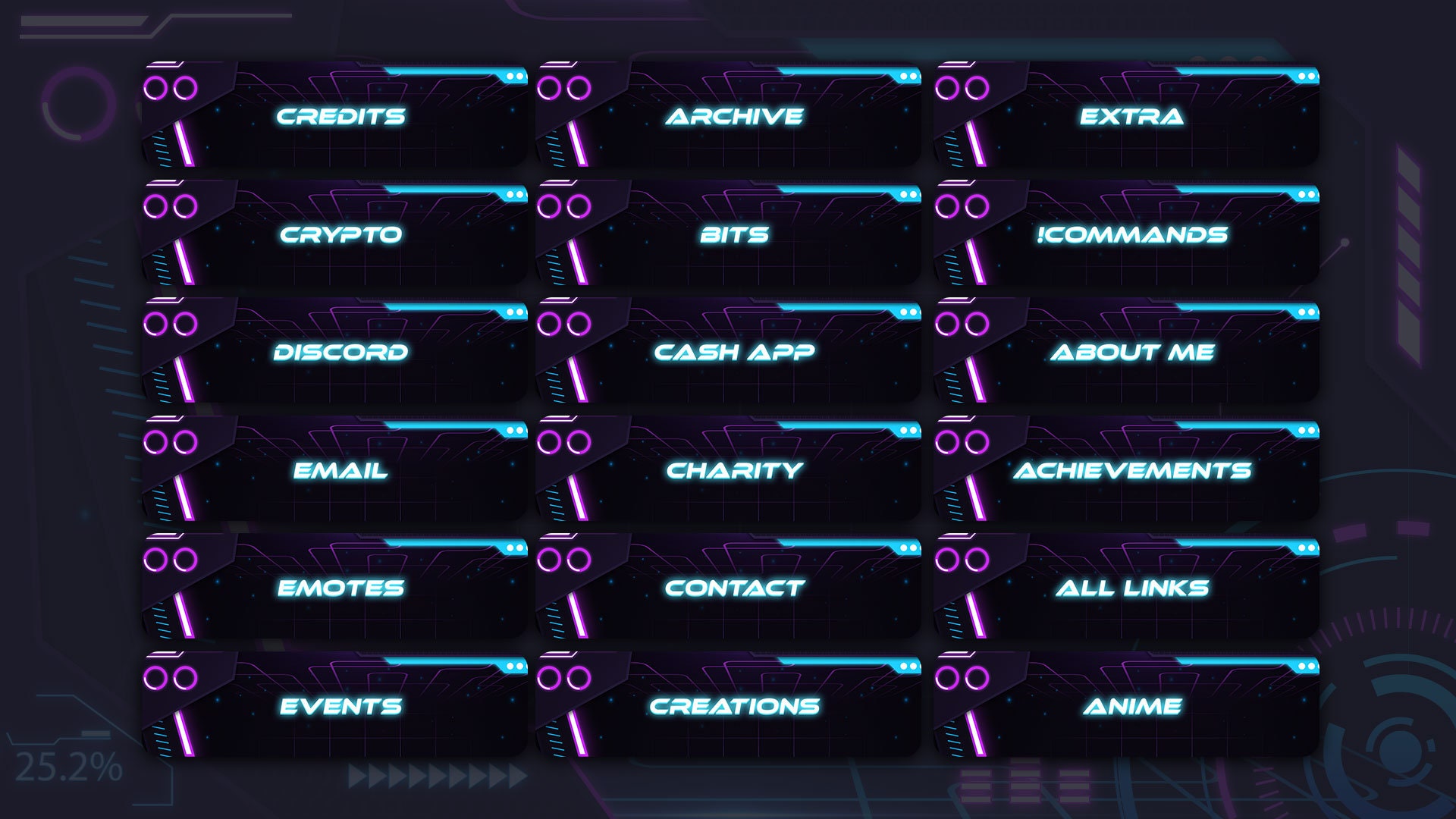 Cyber Neon Twitch Overlay Package for - Etsy
