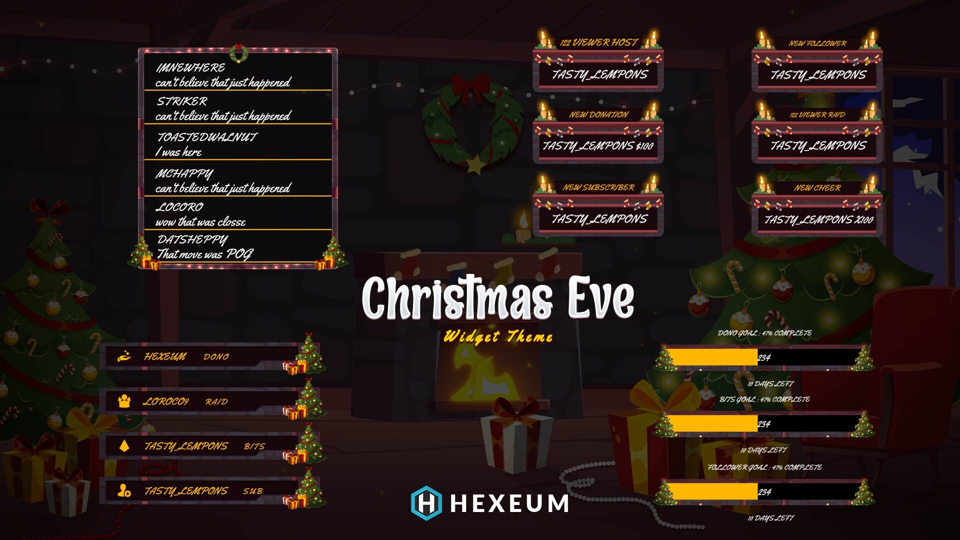 Cozy Christmas Twitch Overlay/festive/twitch Set/panels/transition ...