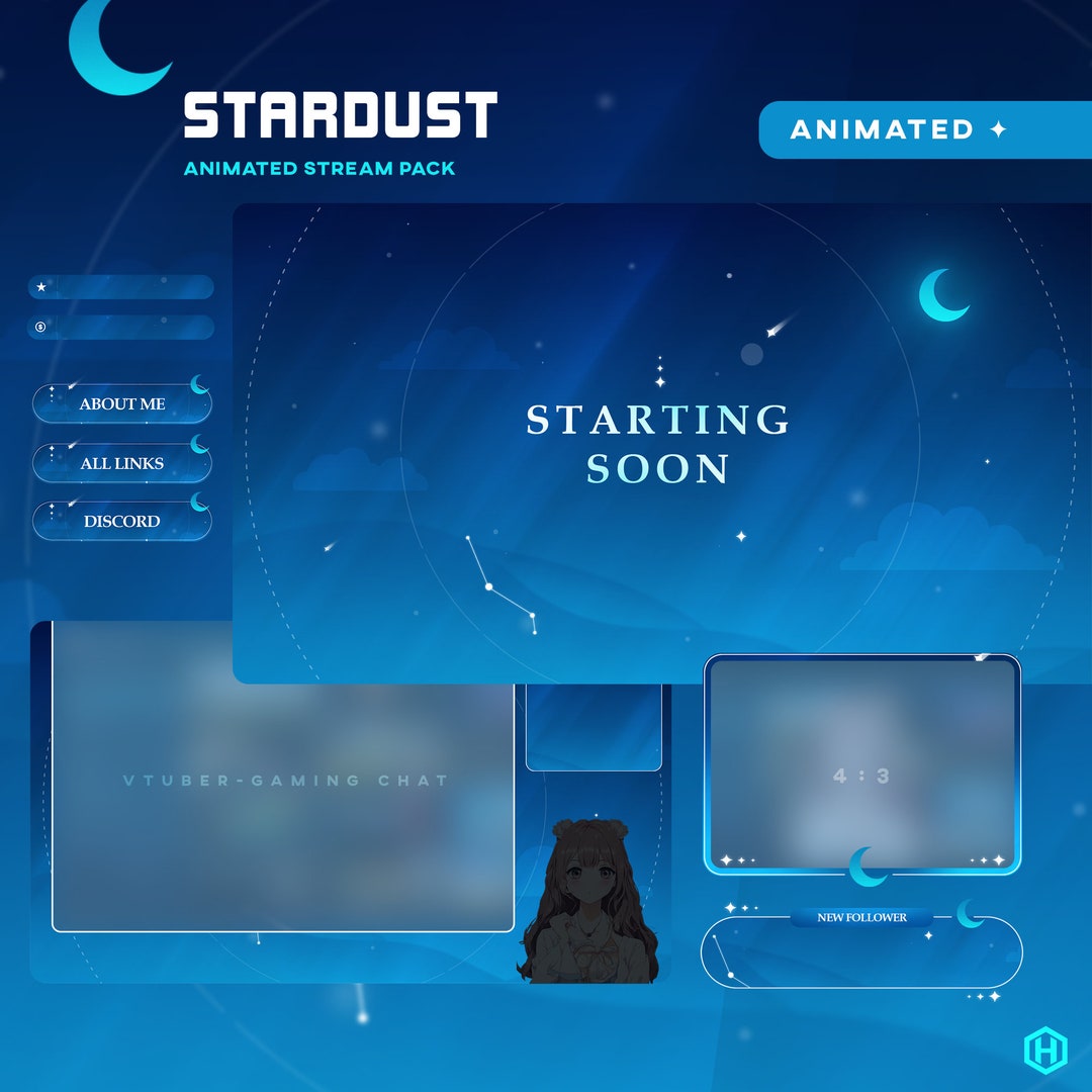 Night Skies Animated Stream Package/transition/stream Overlay/panels ...
