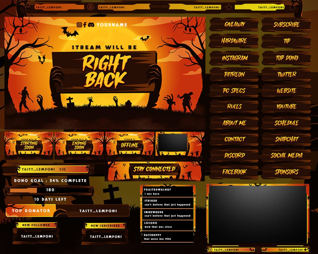 Halloween Horror Animated Twitch Overlay - Etsy
