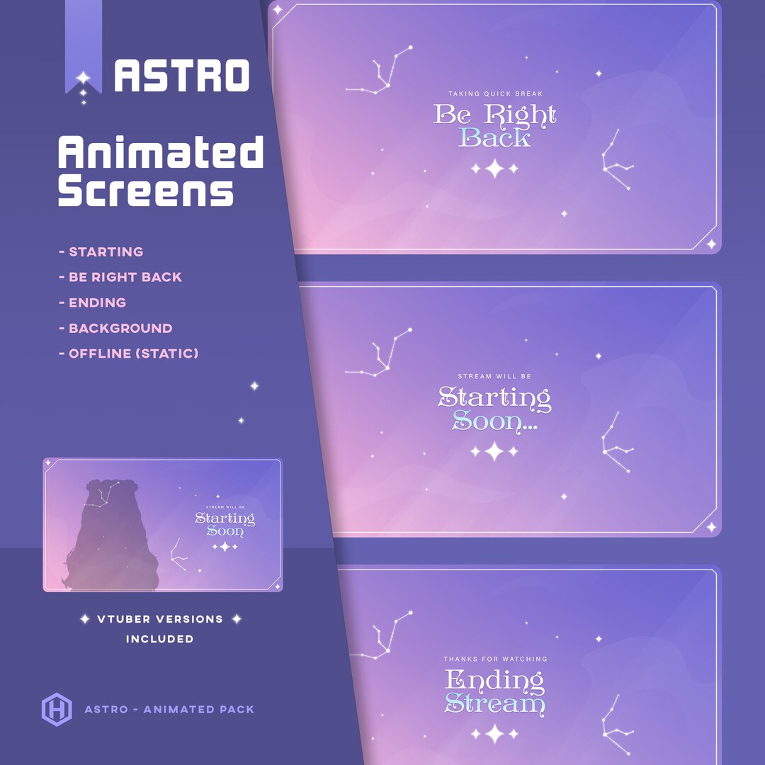 Vtuber Cosmic Animated Screens Package/astro - Etsy