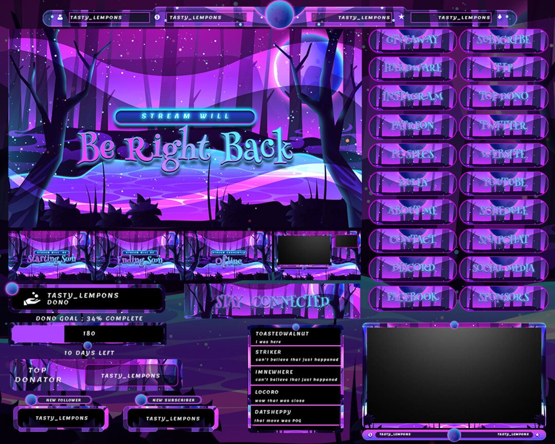 Enchanted Woods Pink Magical Animated Twitch Overlay Package - Etsy