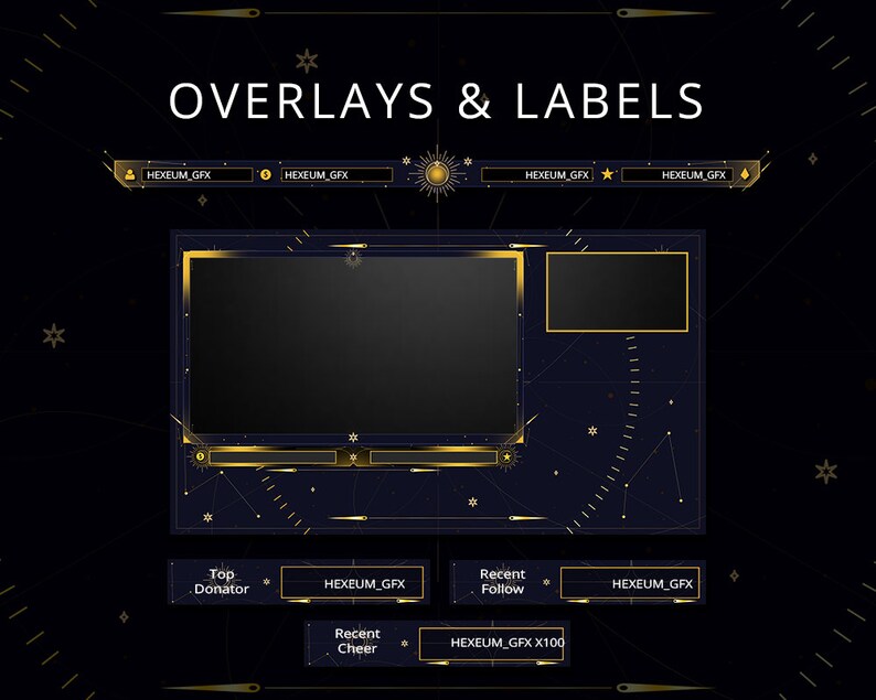Celestial Animated Twitch Overlay Package for Obs/zodiac/constellation ...