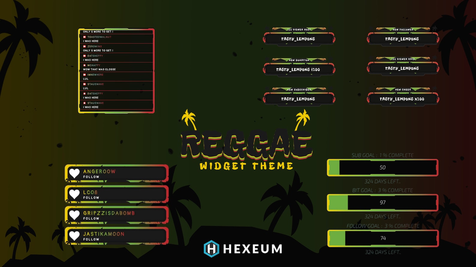 Reggae Twitch Overlay Package for Obs/tropical/island/jamaican/calm ...