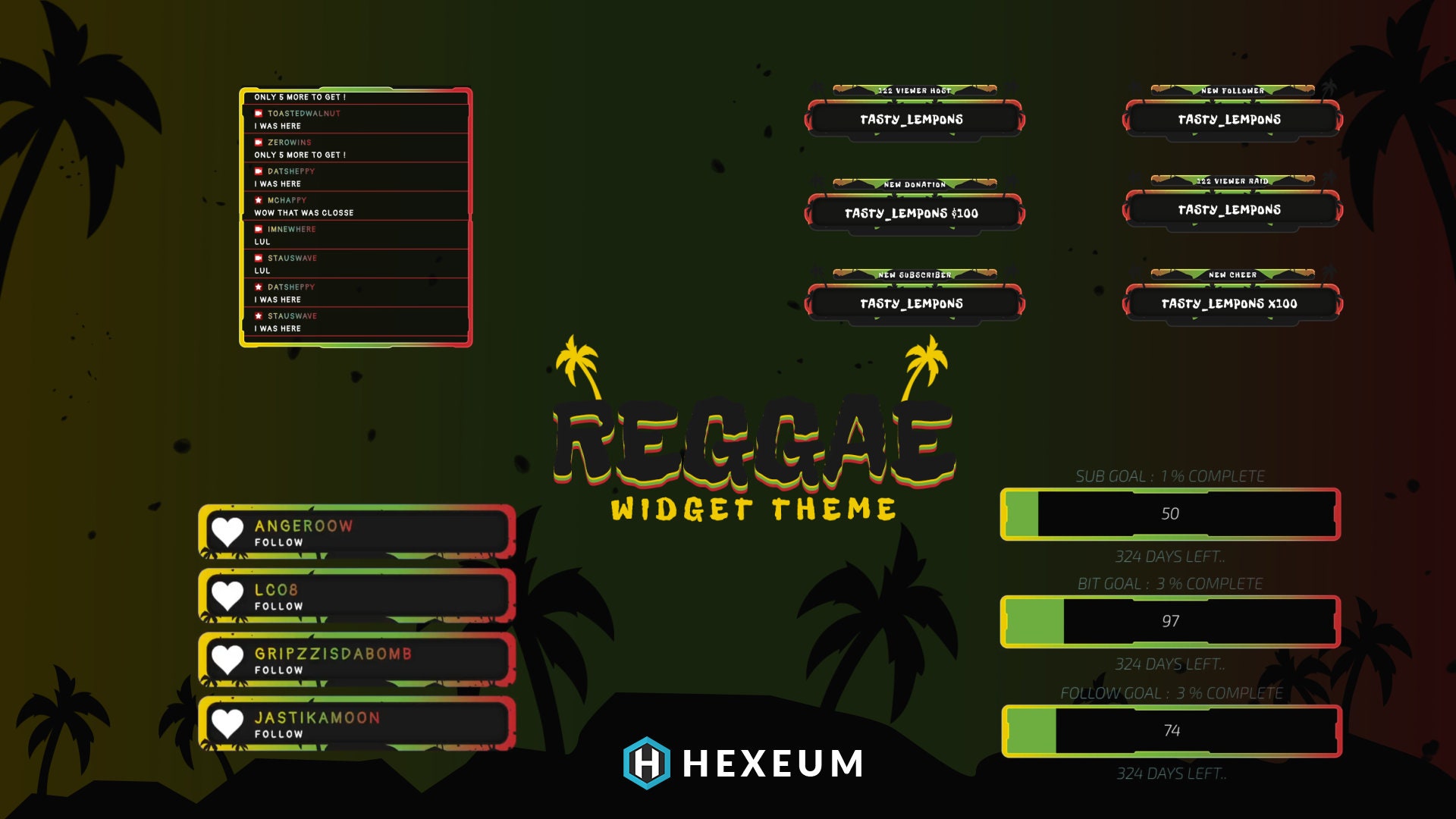 Reggae Twitch Overlay Package for Obs/tropical/island/jamaican/calm ...