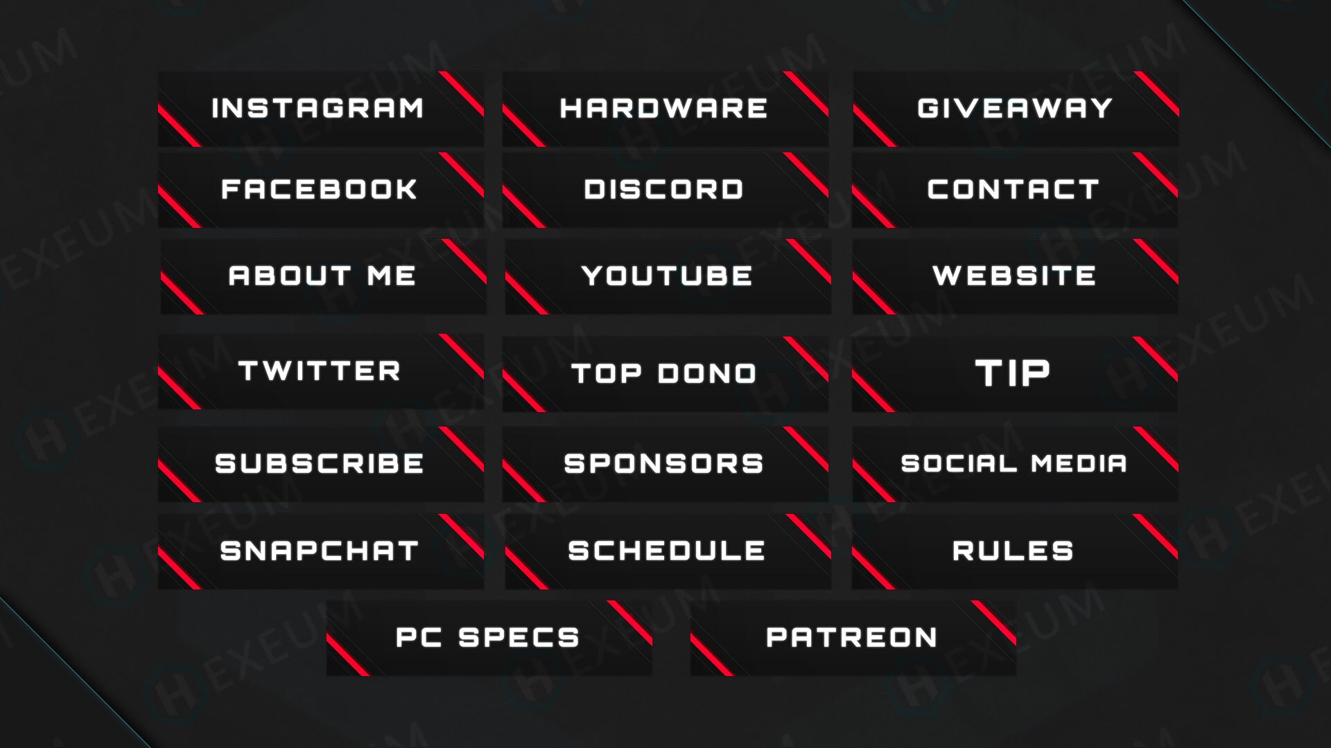 Red Sci-fi Animated Twitch Overlay, Webcam, Screens, Panels, Alerts ...