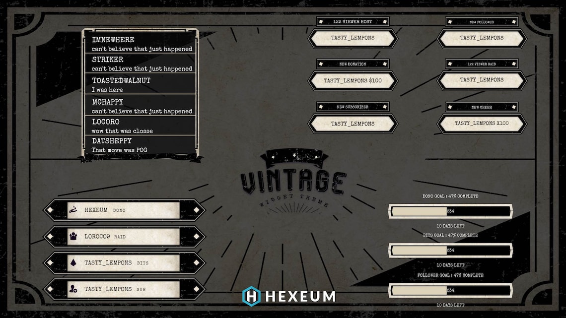 Vintage Old Animated Stream Overlay Package - Etsy