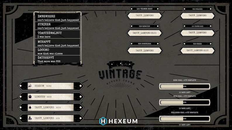 Vintage Old Animated Stream Overlay Package - Etsy