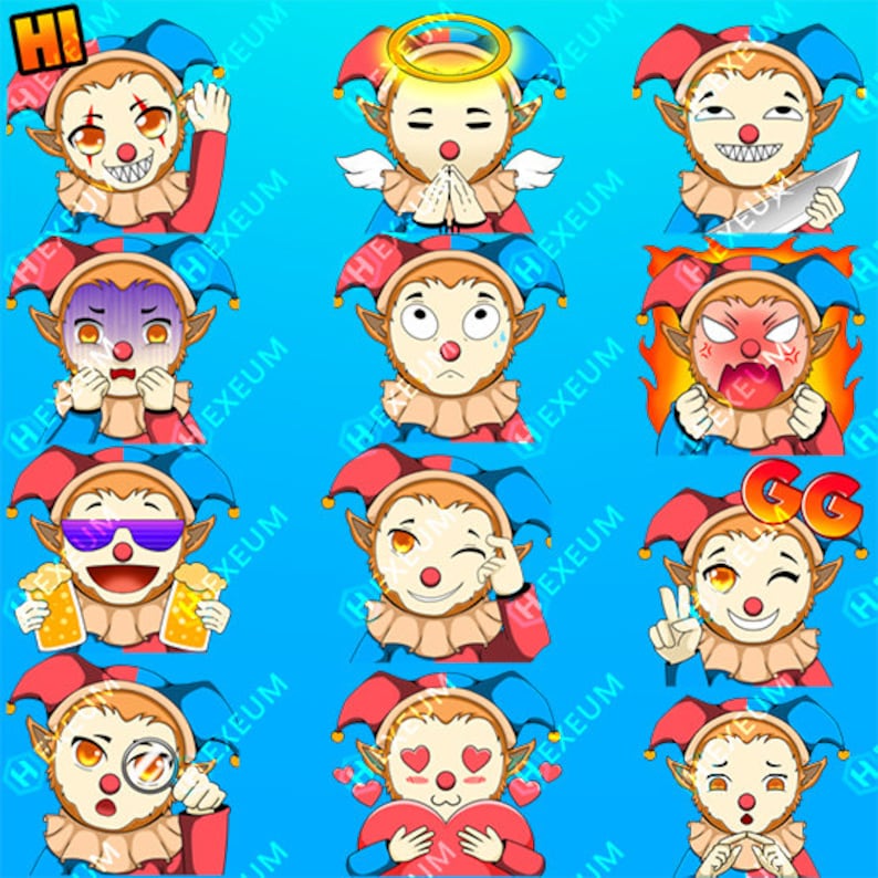 Monkey Emotes | Joker Custom Twitch Emotes Pack - Etsy