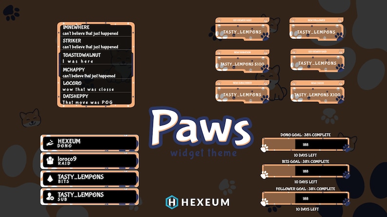 Cute Dog Twitch Overlay Package for Obs/paws/shiba Inu/beige/aesthetic ...