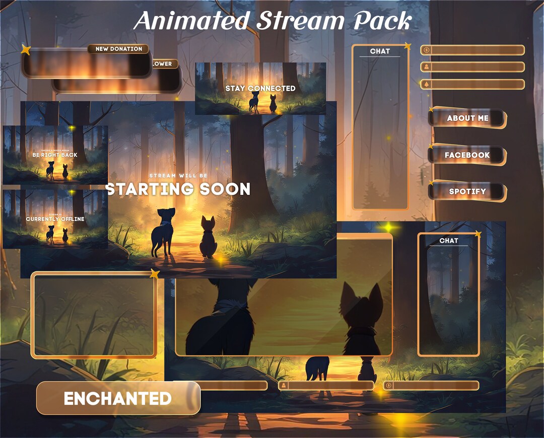 Enchanted Cosy Stream Package/cosy/lofi/twitch Set/twitch Overlay/cute ...