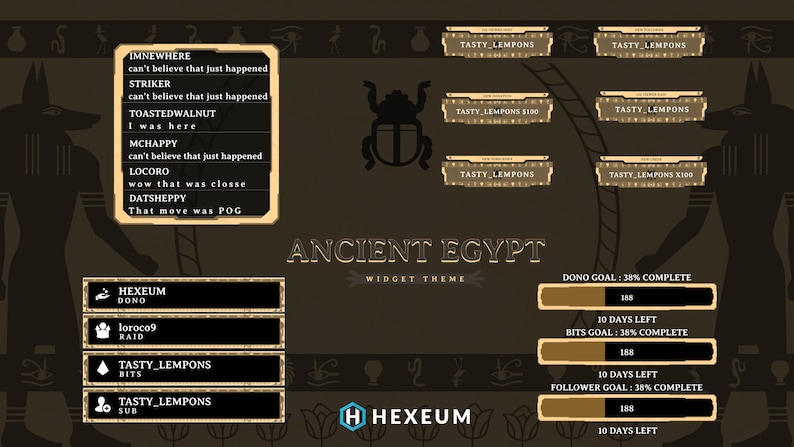 Ancient Egypt Twitch Overlay Package for Obs/aesthetic/fantasy/vtuber ...