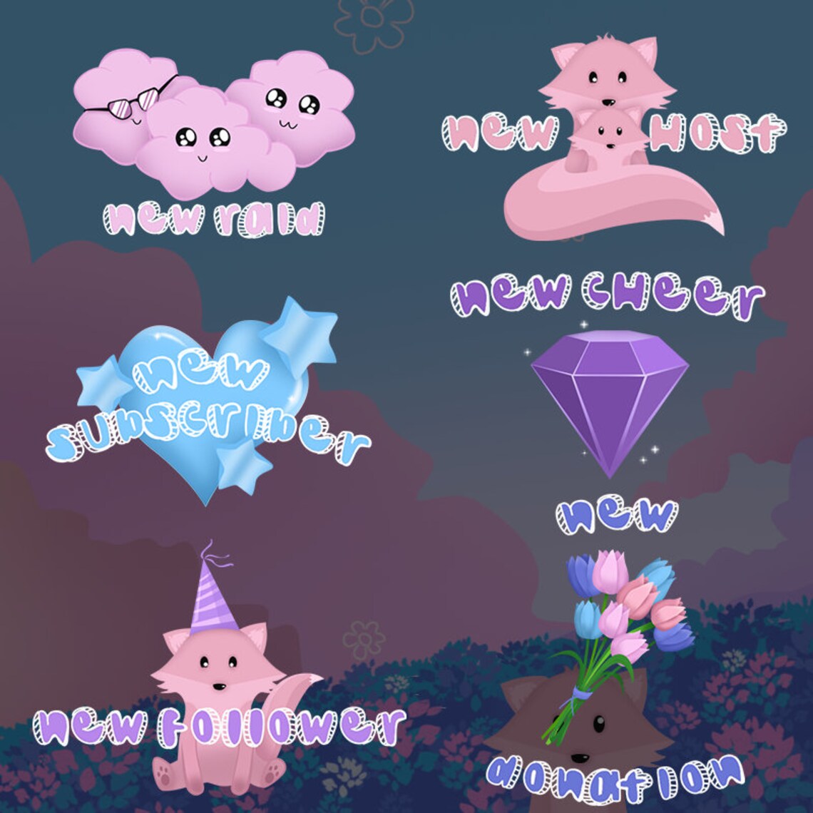 Cute Fox Twitch Overlay Package for Obs/kawaii/pets/adorable/aesthetic ...