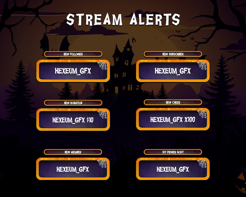 Halloween Twitch Overlay Package for Obs/spooky/purple/orange/creepy ...