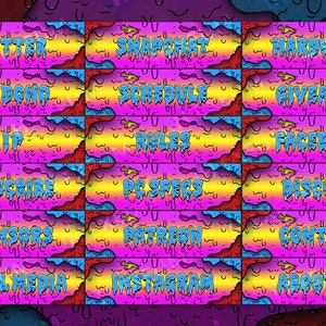 Multicolored Trippy Twitch Overlay Package : Webcam, Screens, Panels ...