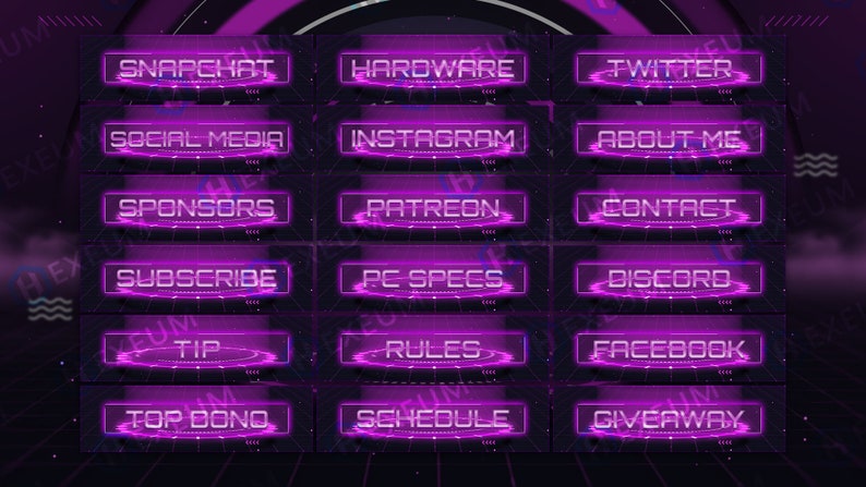 Epic Purple Stream Overlay Package : Webcam, Screens, Panels, Alerts ...