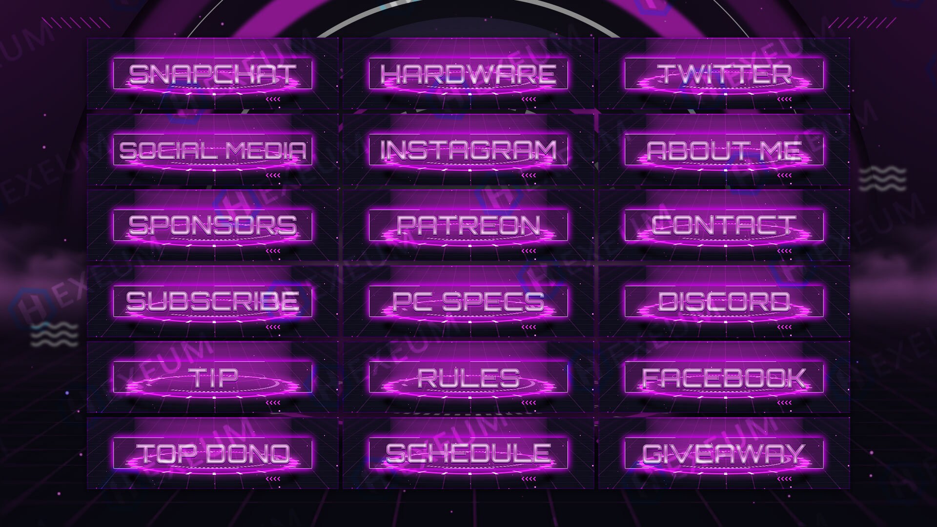 Epic Purple Stream Overlay Package : Webcam, Screens, Panels, Alerts ...