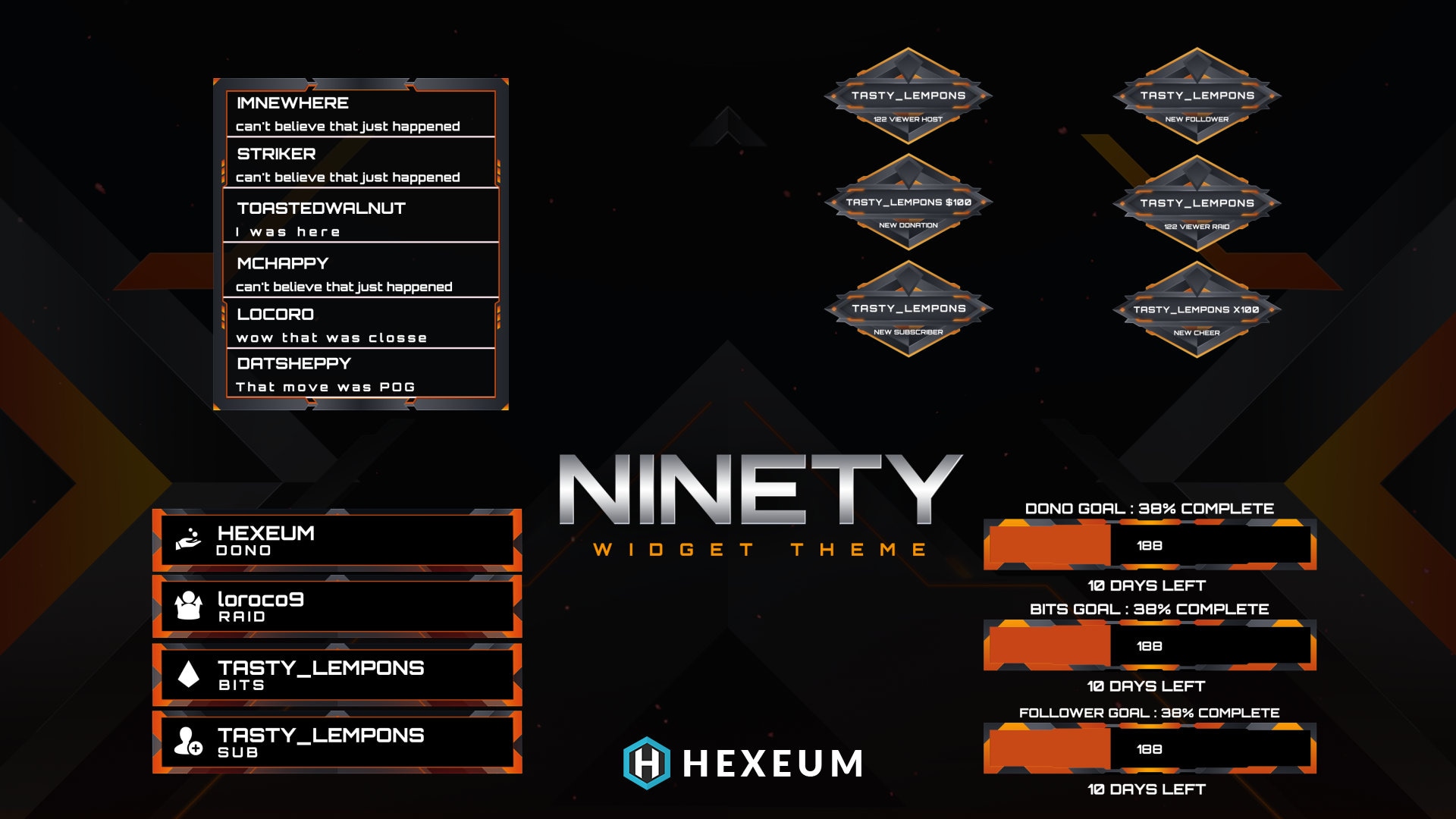 Clean Orange Twitch Overlay Package : Webcam, Screens, Panels, Alerts ...