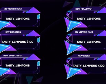 Animated Neon Twitch Alerts in Blue, Purple and Pink Follower ...