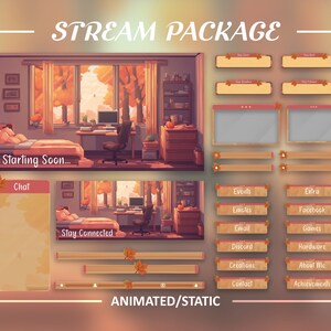 Cozy Autumn Stream Package/transition/stream Overlay/twitch Set/fall ...