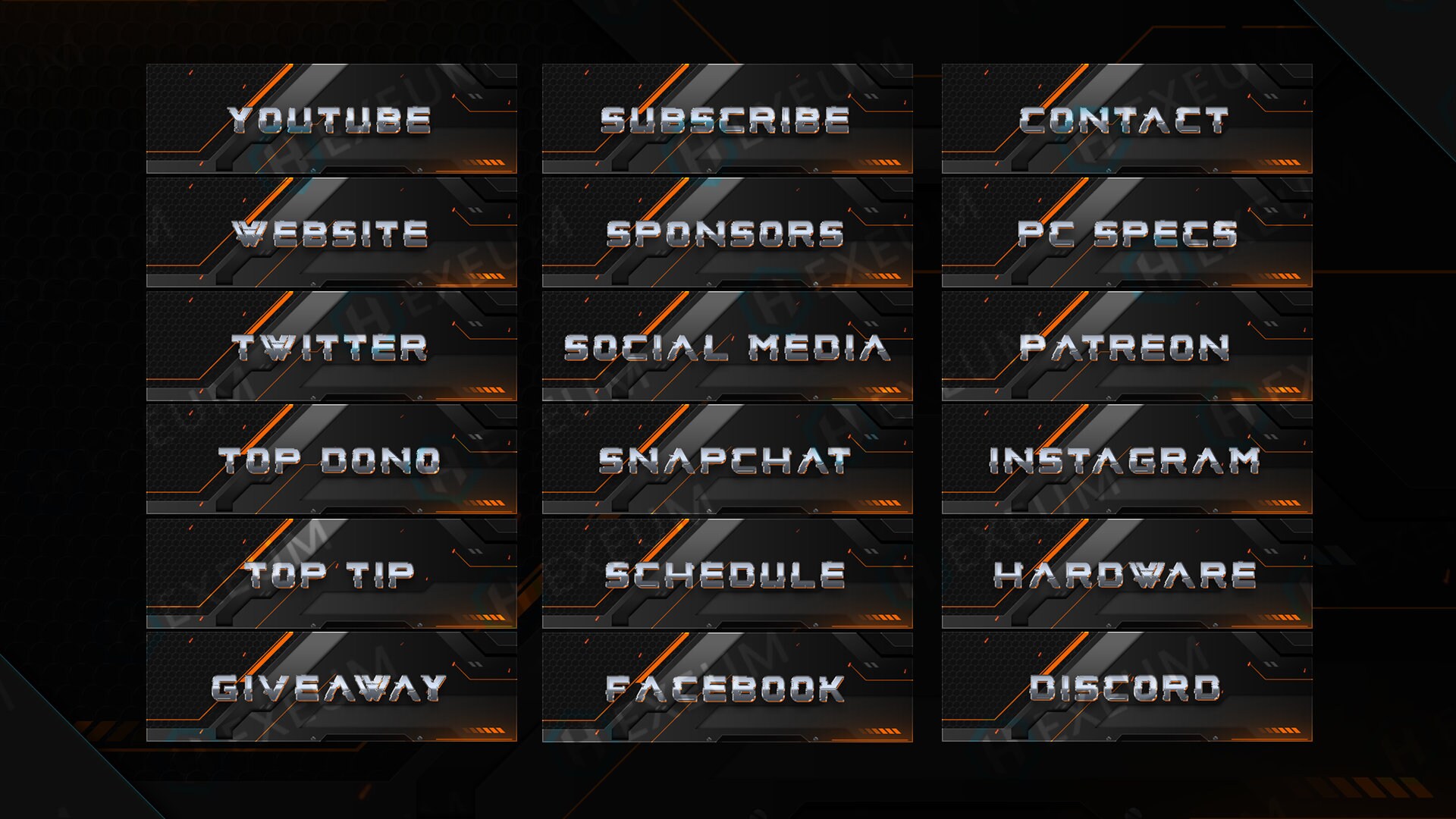 Orange Twitch Overlay Package for Obs/tarkov/fps/tactical/metallic/ - Etsy
