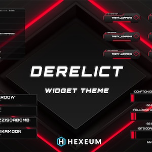 Red Sci-fi Animated Twitch Overlay, Webcam, Screens, Panels, Alerts ...