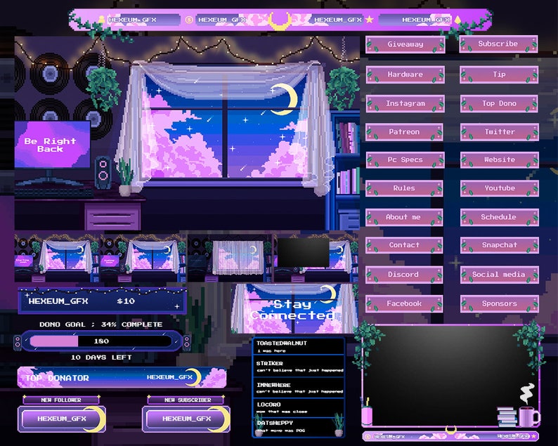 Pixel Twitch Overlay Package for - Etsy