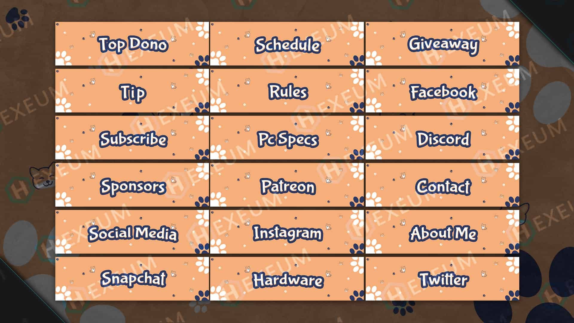 Cute Dog Twitch Overlay Package for Obs/paws/shiba Inu/beige/aesthetic ...