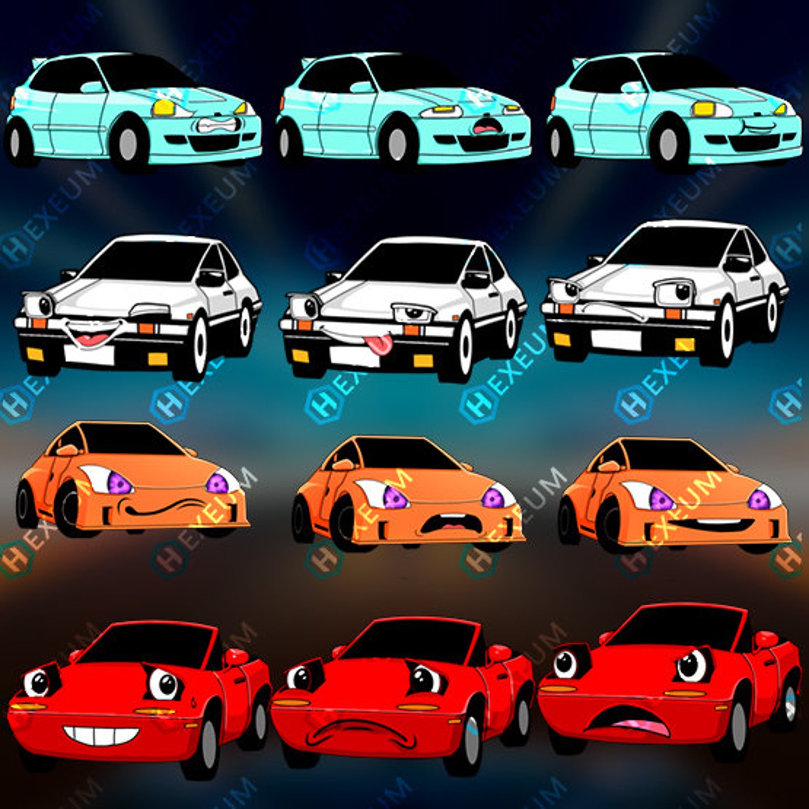 JDM Car Emotes | Custom Twitch Emotes Pack - Etsy