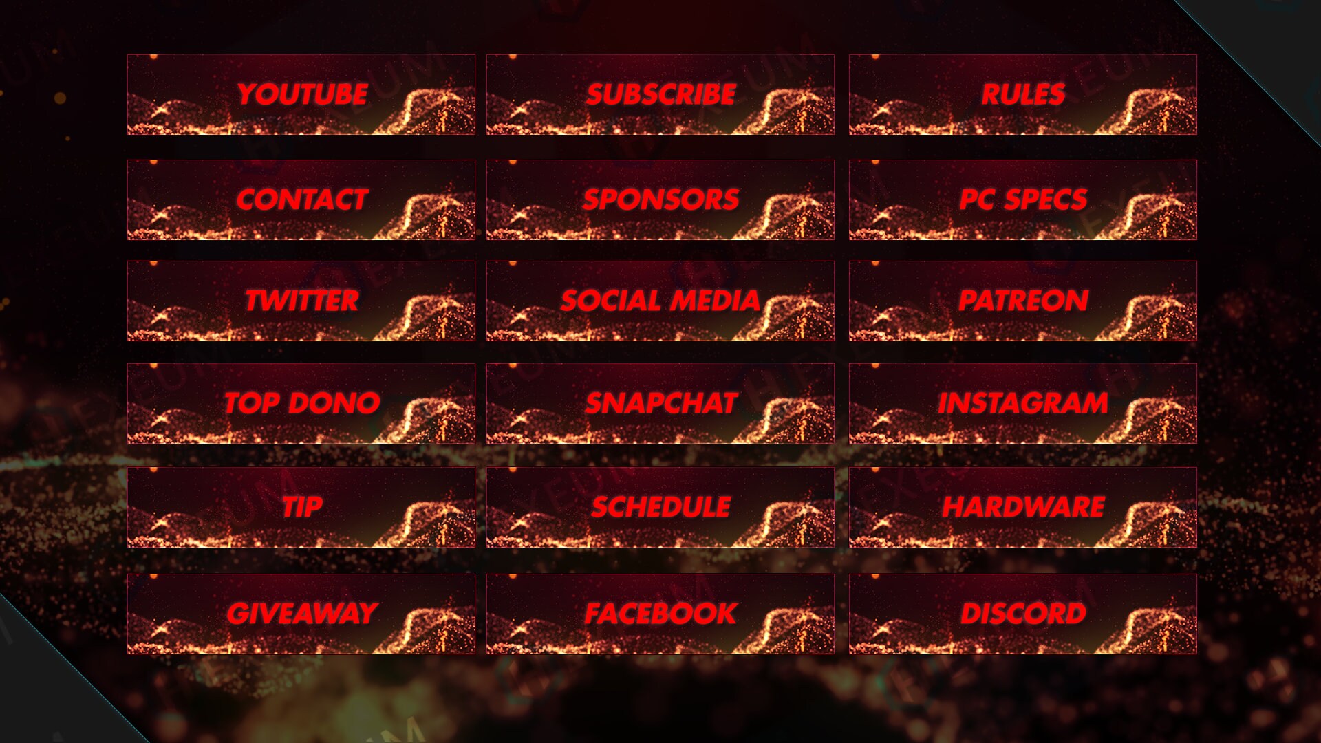 Glowing Elden Ring Twitch Overlay Package for Obs/magical/particles/red ...