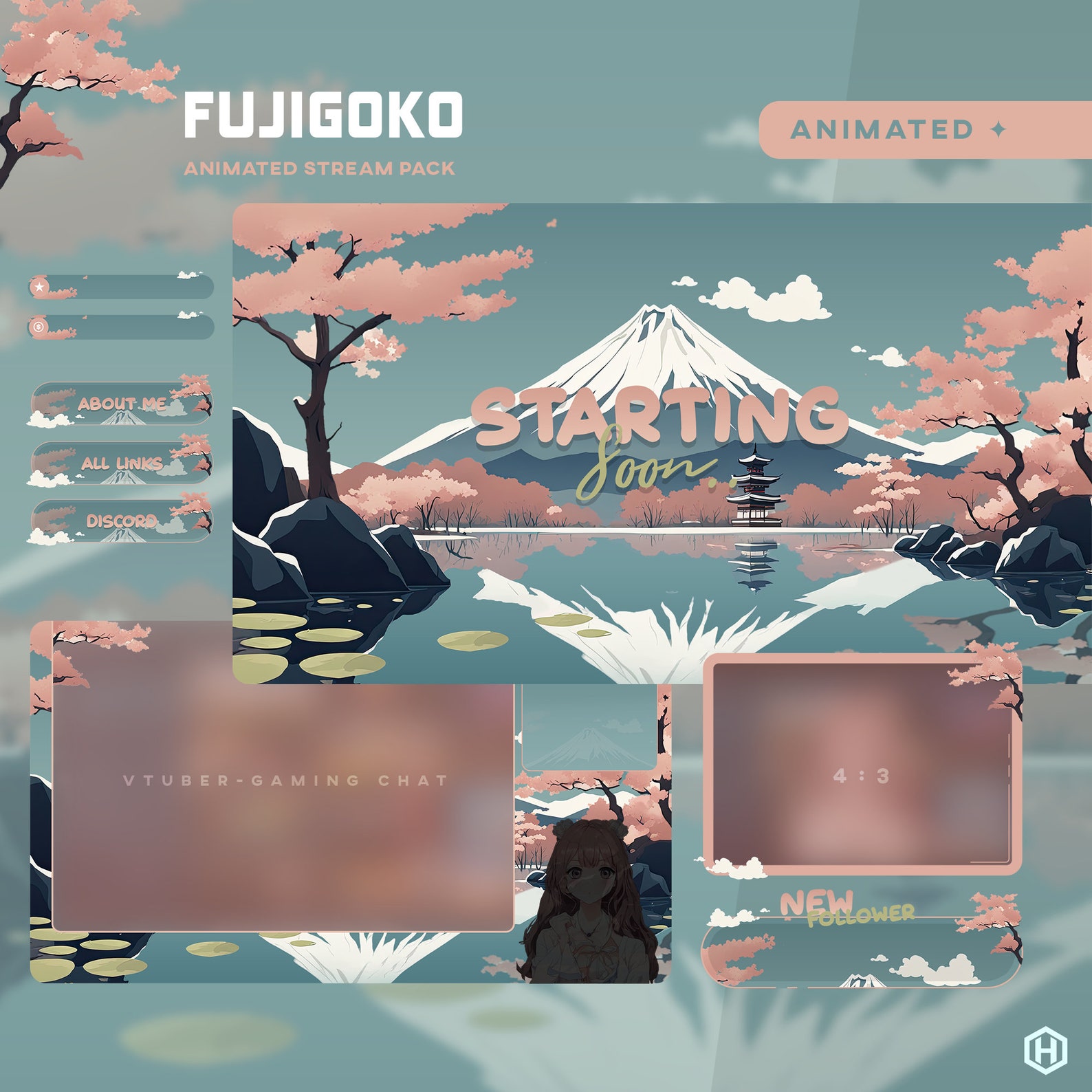 Kawaii Sakura Stream Package/transition/japan/floral/pink/landscape ...