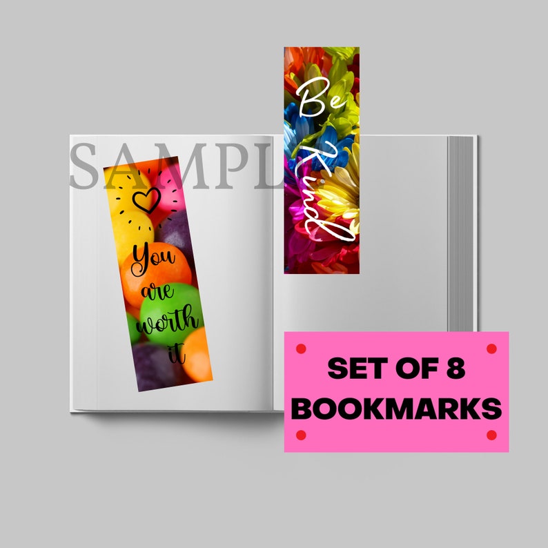 Positive Affirmation Bookmarks: Set of 8 Colorful Prints (digital ...
