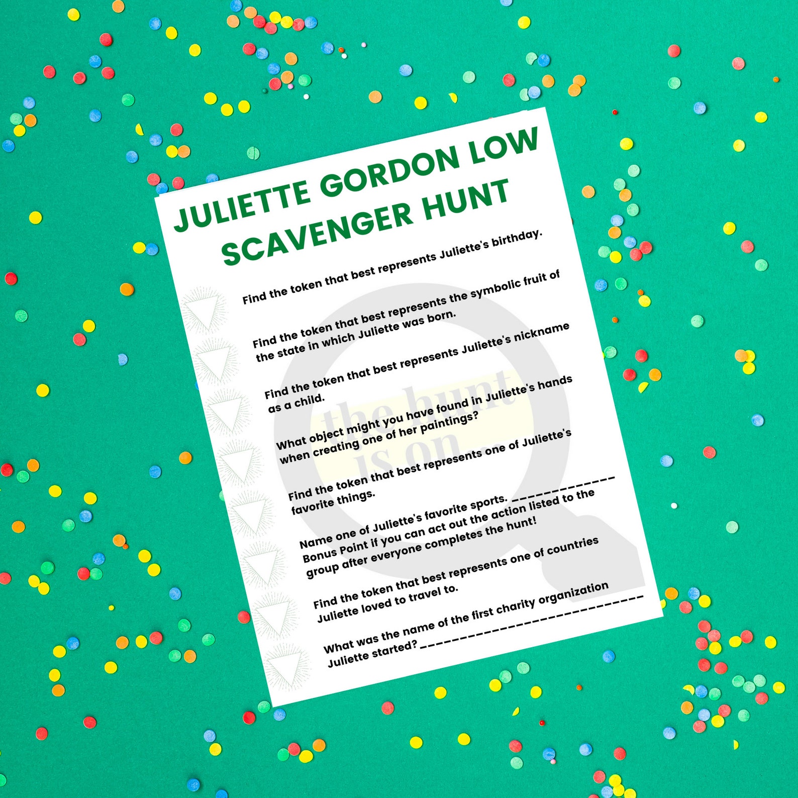Juliette Gordon Low Scavenger Hunt, Printable Digital Download ...