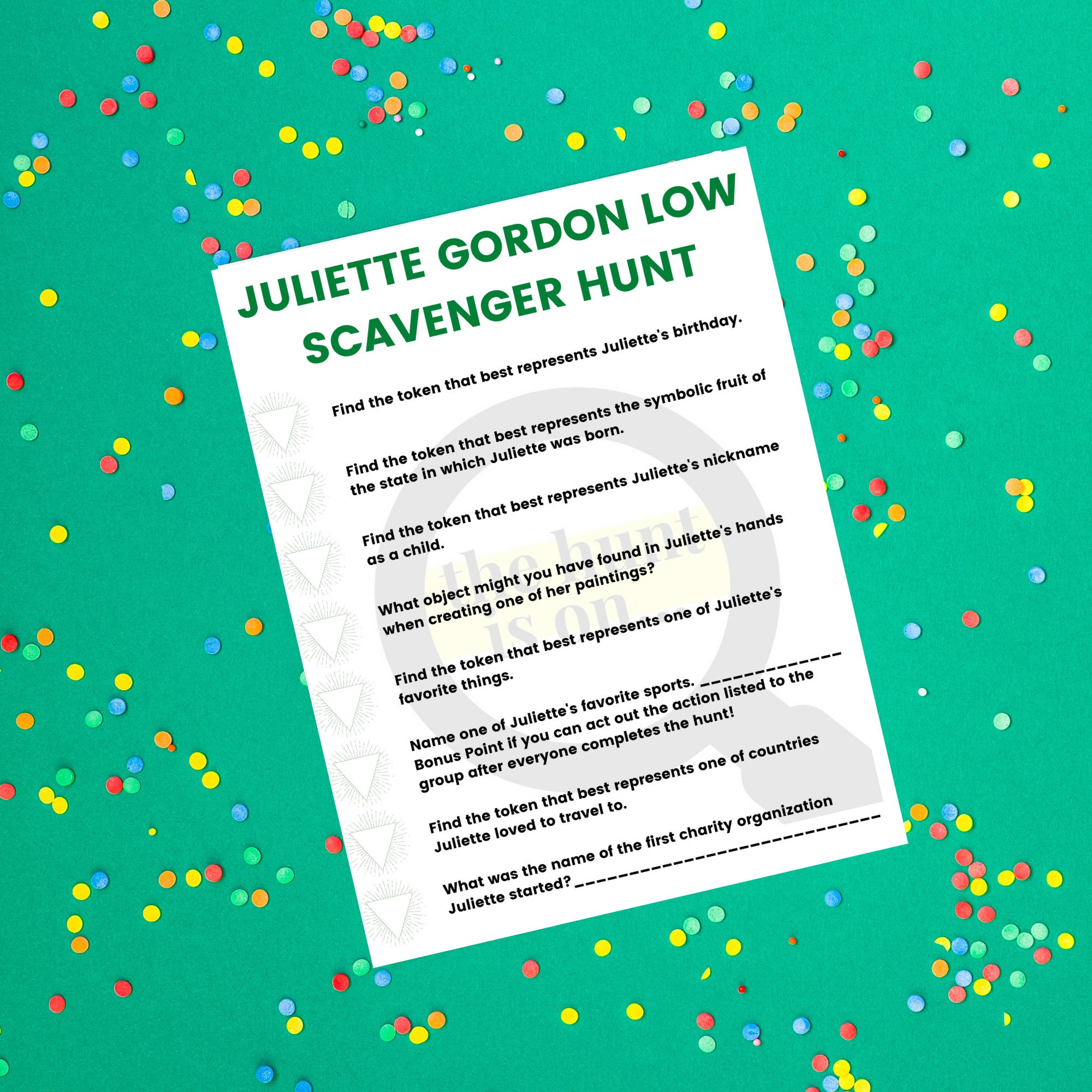 Juliette Gordon Low Scavenger Hunt Game: Girl Scout Activity (printable ...