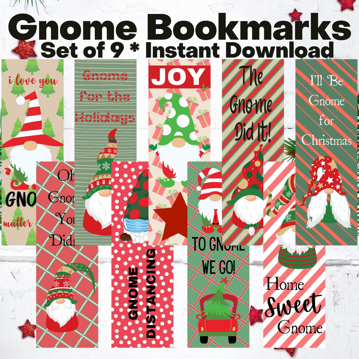 Christmas Gnome Bookmarks Gnome Funny Gnome Sayings Holiday - Etsy
