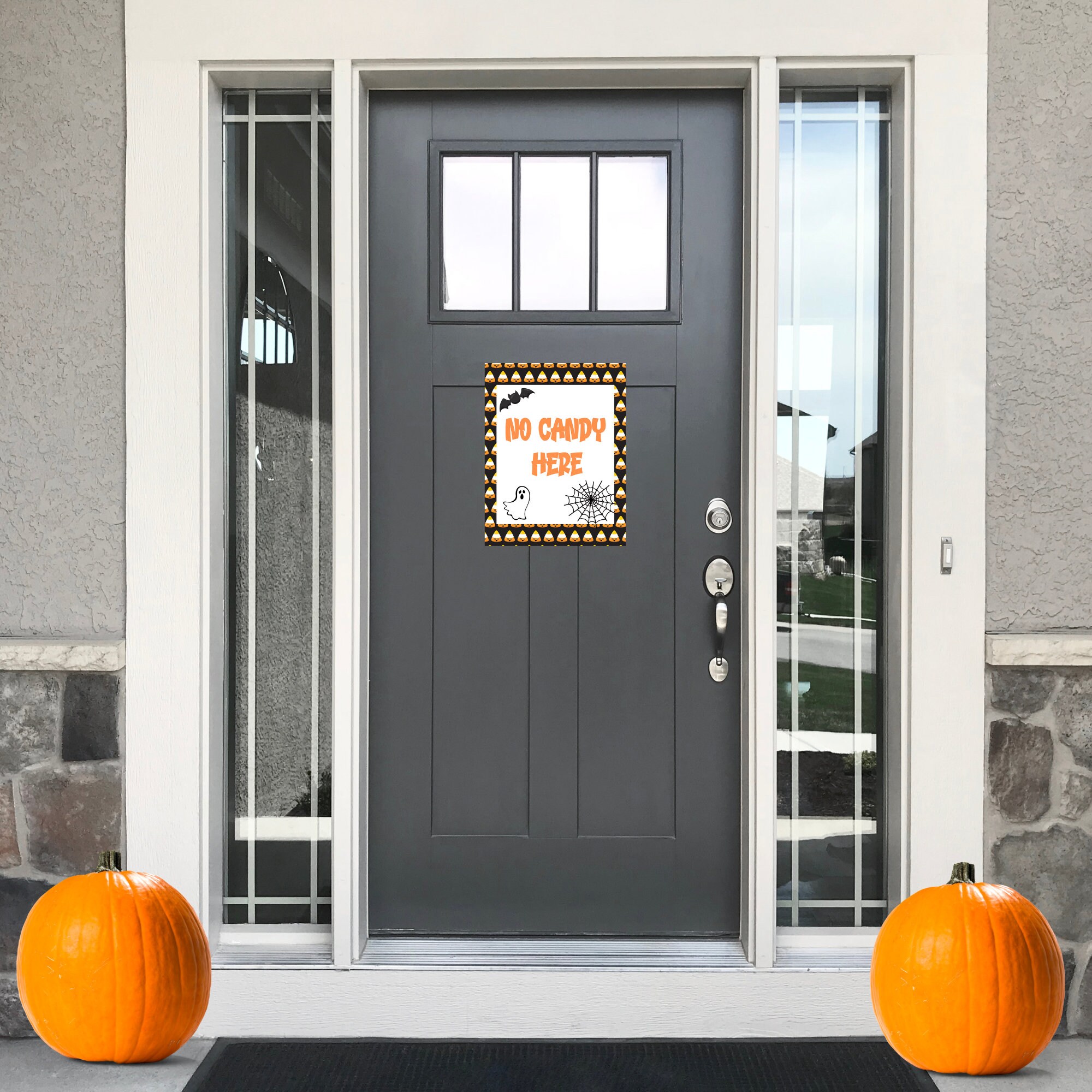 No Candy Here Door Sign, No More Candy Sign, Halloween Treat Sign ...