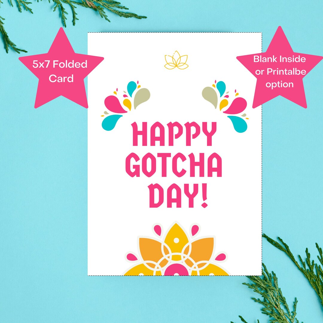 Happy Gotcha Day Card: Adoption Greeting Card (digital Print) - Etsy