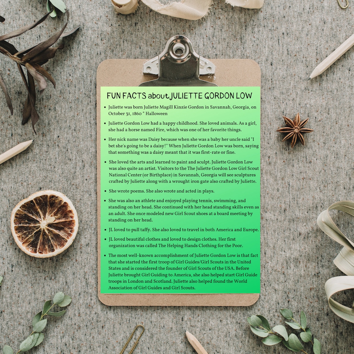 Juliette Gordon Low Scavenger Hunt, Printable Digital Download ...