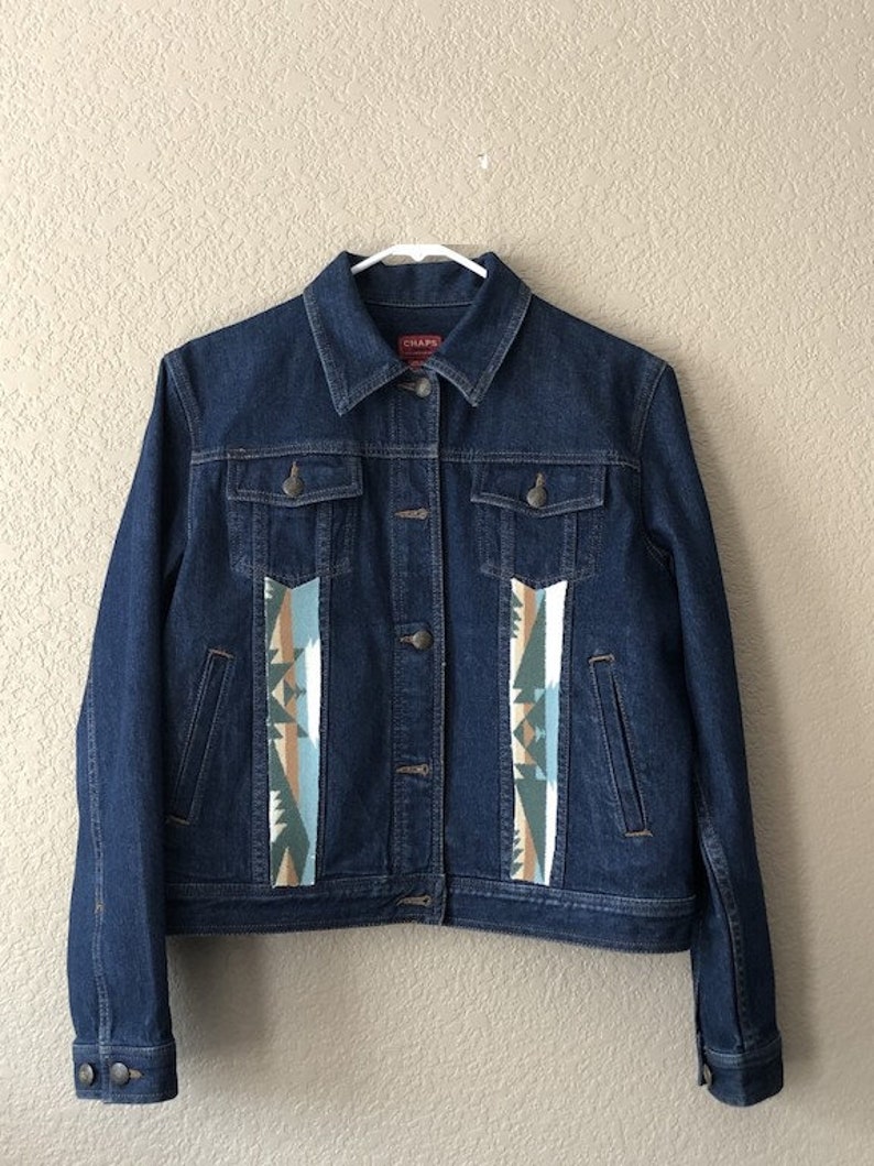 Ladies Denim Jacket With Pendleton Wool Accents - Etsy